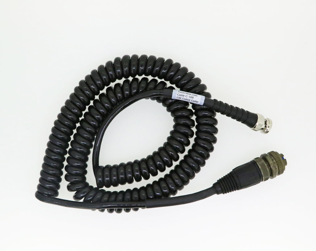 CSI Accelerometer Coiled Cable BNC-M Connector to 2 Pin Military Conne ...